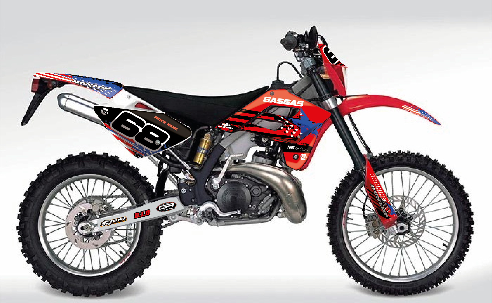 Kit déco GASGAS EC / ECF USA Séries 125 200 250 300 350 450