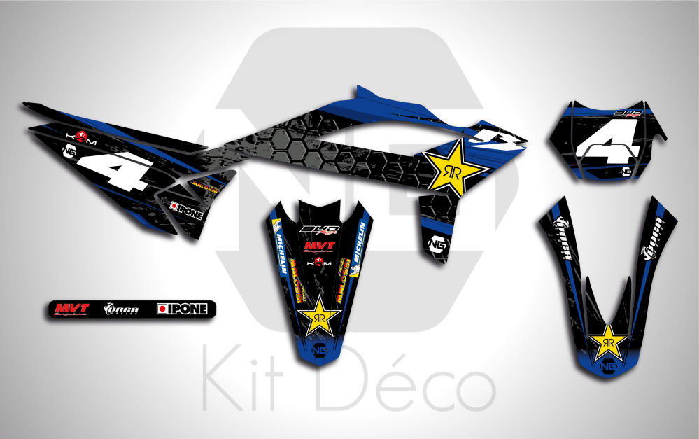 Kit déco BETA 50 RR Team SNC 2021 Bleu SPORT TRACK RACING