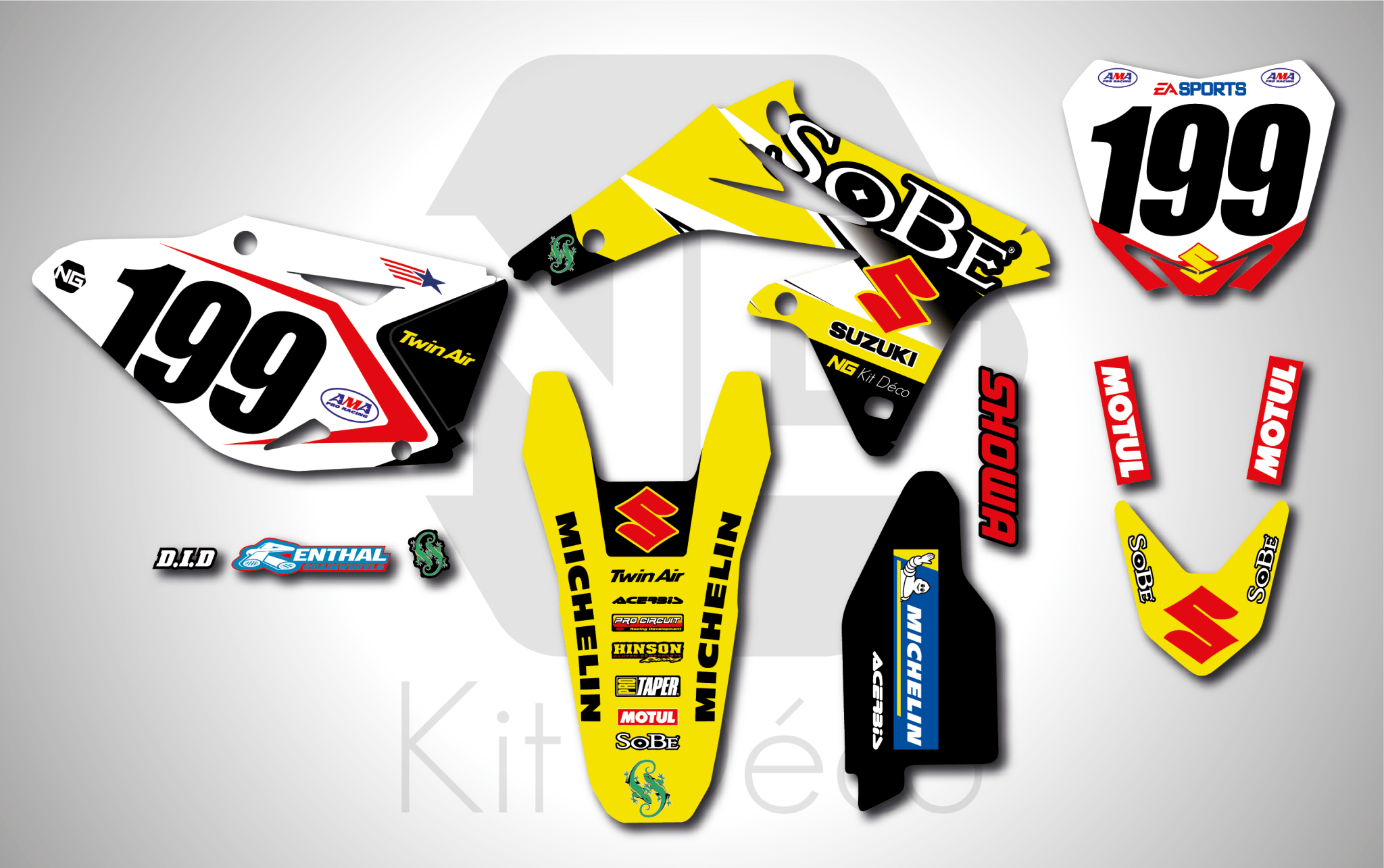 Kit déco SOBE Réplica Suzuki 450 RMZ De 2008 à 2017