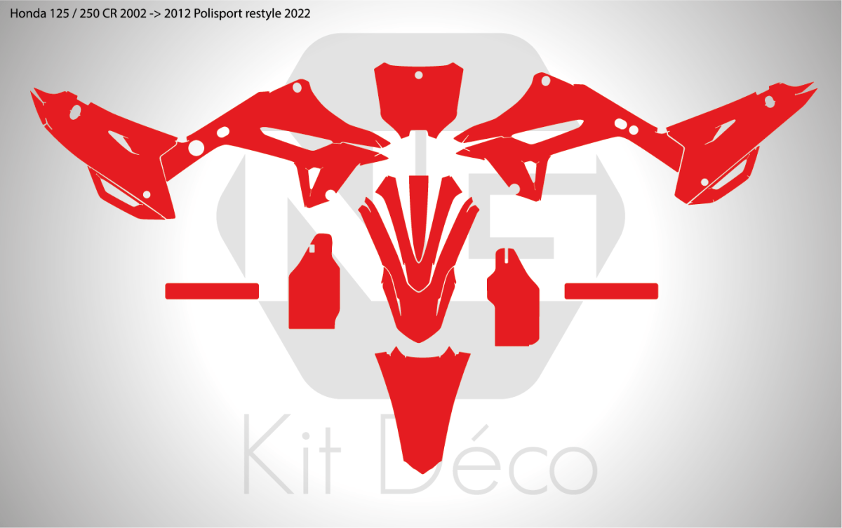 Gabarit / Template HONDA 125 / 250 CR 2002 -> 2012 Polisport restyle ...
