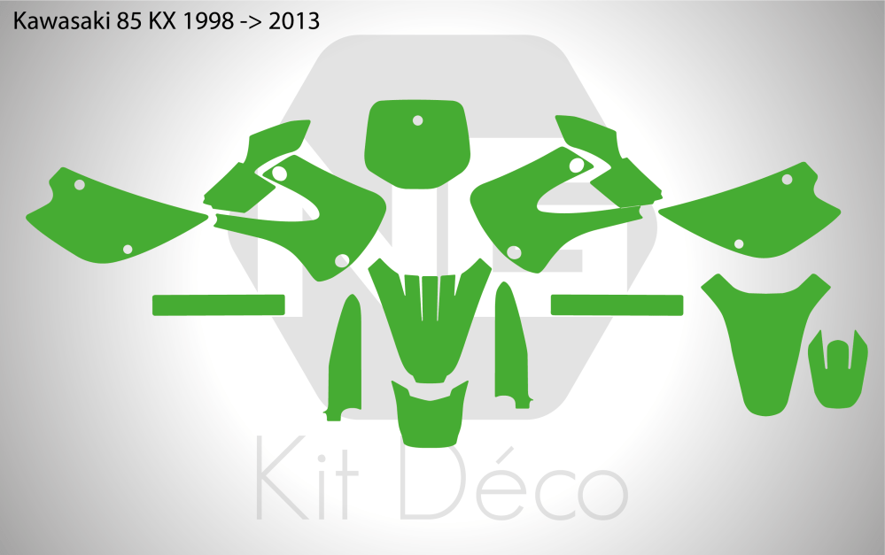 Gabarit / Template KAWASAKI 85 KX 1998 -> 2013 - NG kit déco