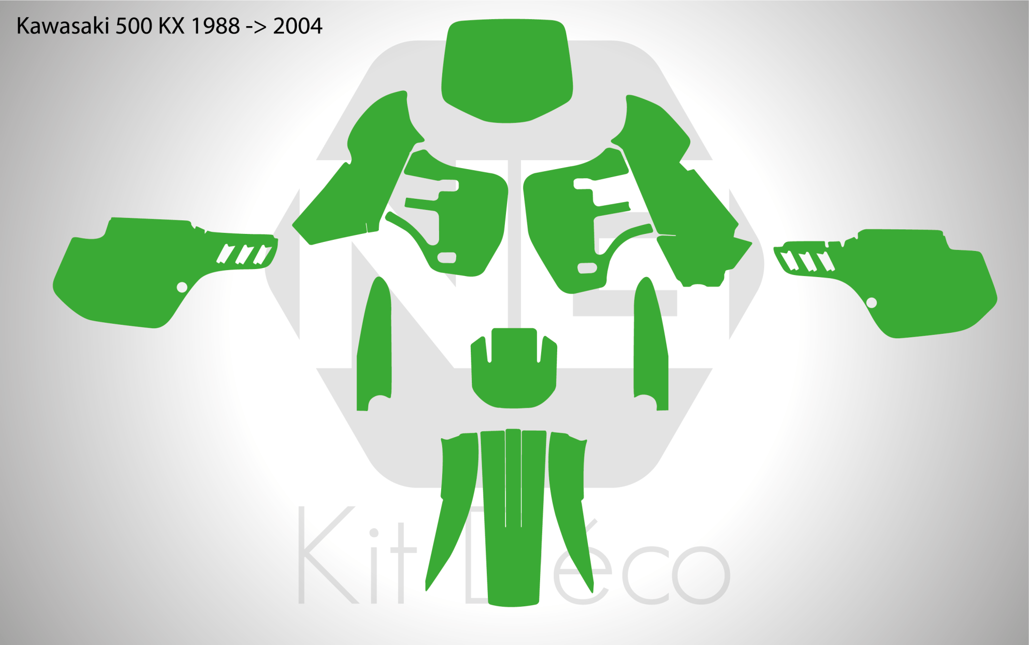 Gabarit / Template KAWASAKI 500 KX 1988 -> 2004 - NG kit déco