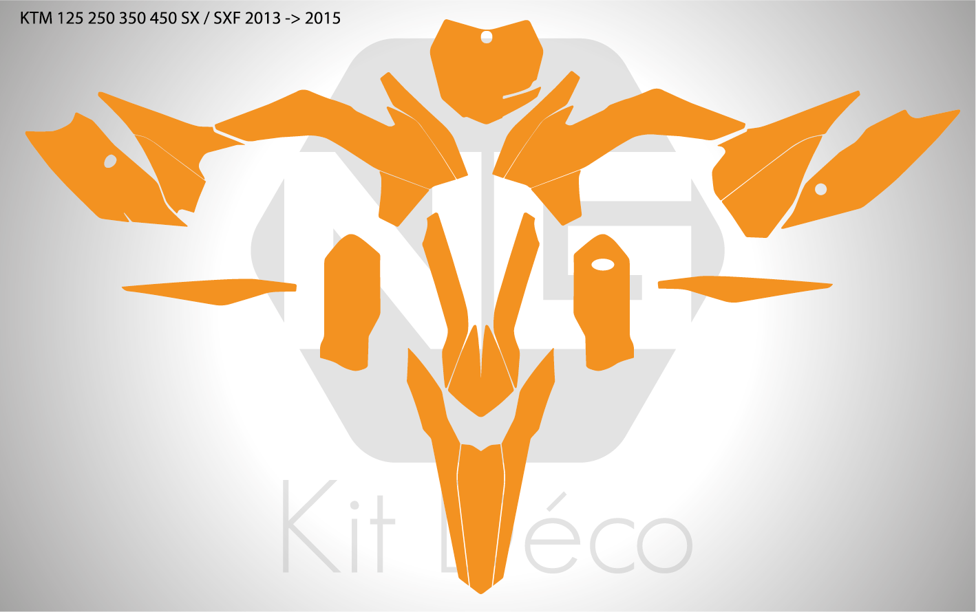 Gabarit / Template KTM 125 250 350 450 SX / SXF 2013 -> 2015 - NG kit déco