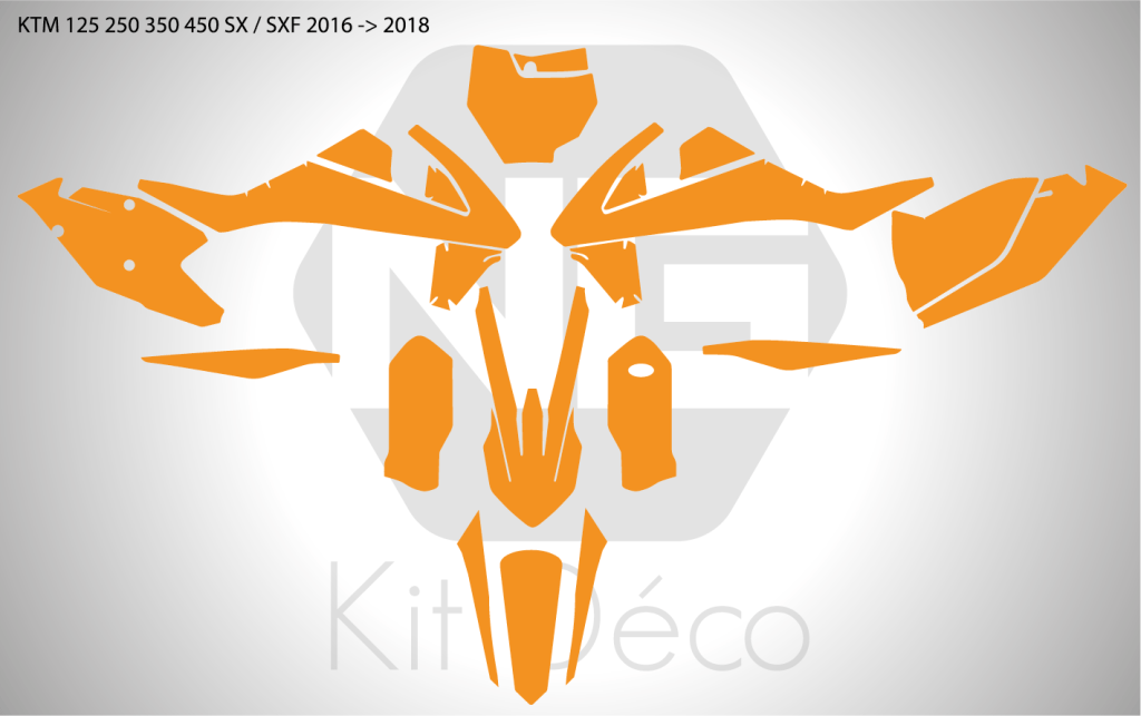 Gabarit / Template KTM 125 250 350 450 SX / SXF 2016 -> 2018 - NG kit déco