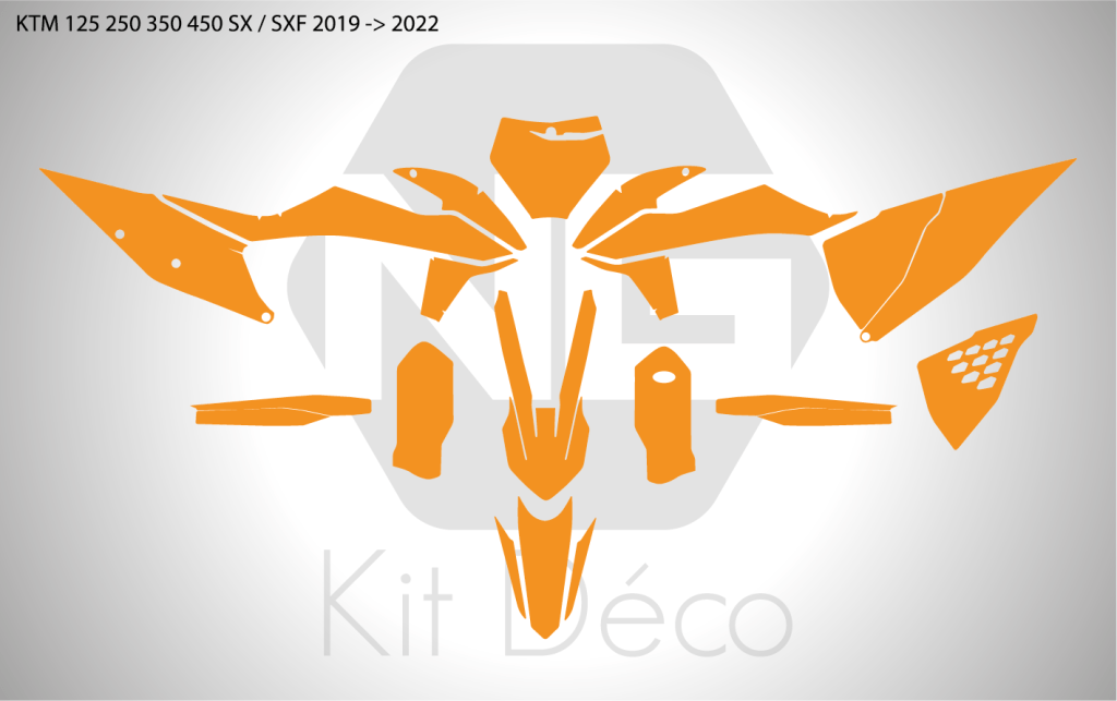 Gabarit / Template KTM 125 250 350 450 SX / SXF 2019 -> 2022 - NG kit déco