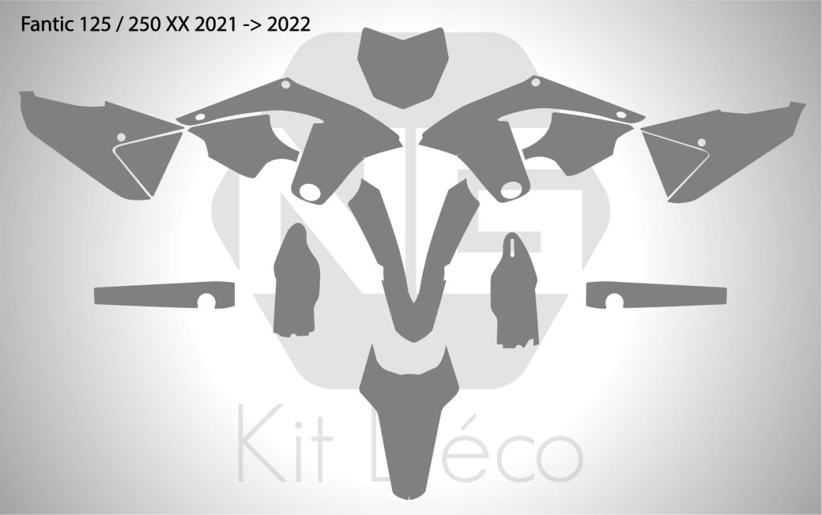 Gabarit / Template FANTIC 125 / 250 XX 2021 -> 2022 - NG kit déco