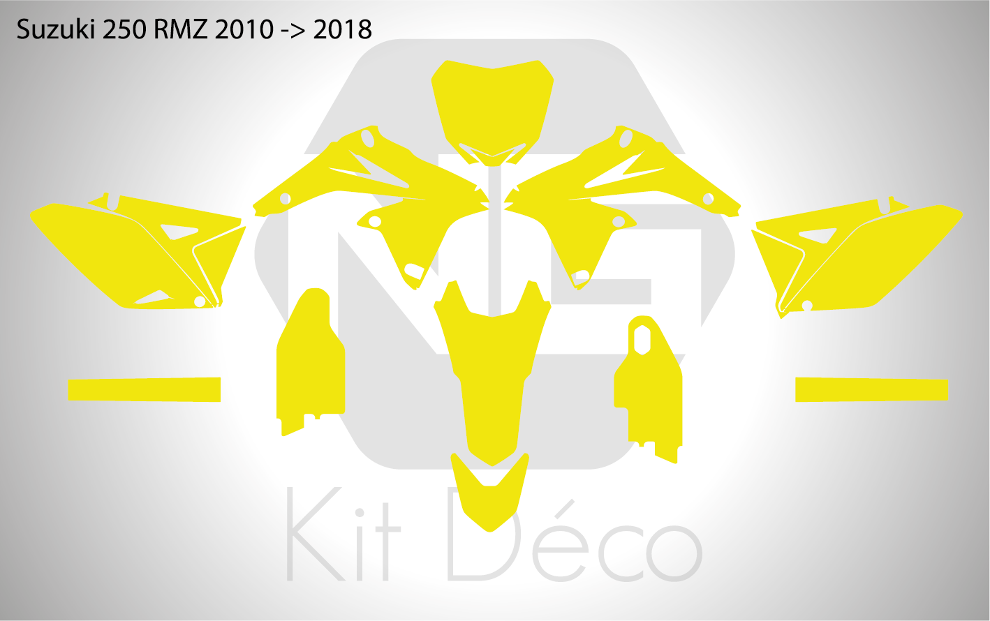 Gabarit / Template SUZUKI 250 RMZ 2010 -> 2018 - NG kit déco