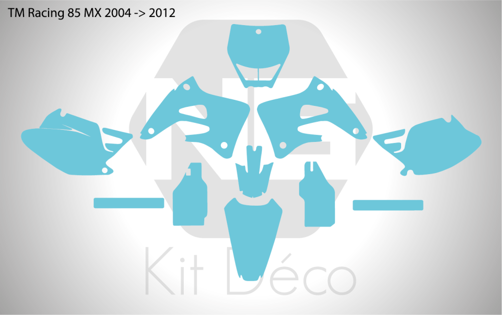 Gabarit / Template TM Racing 85 MX 2004 -> 2012 - NG kit déco