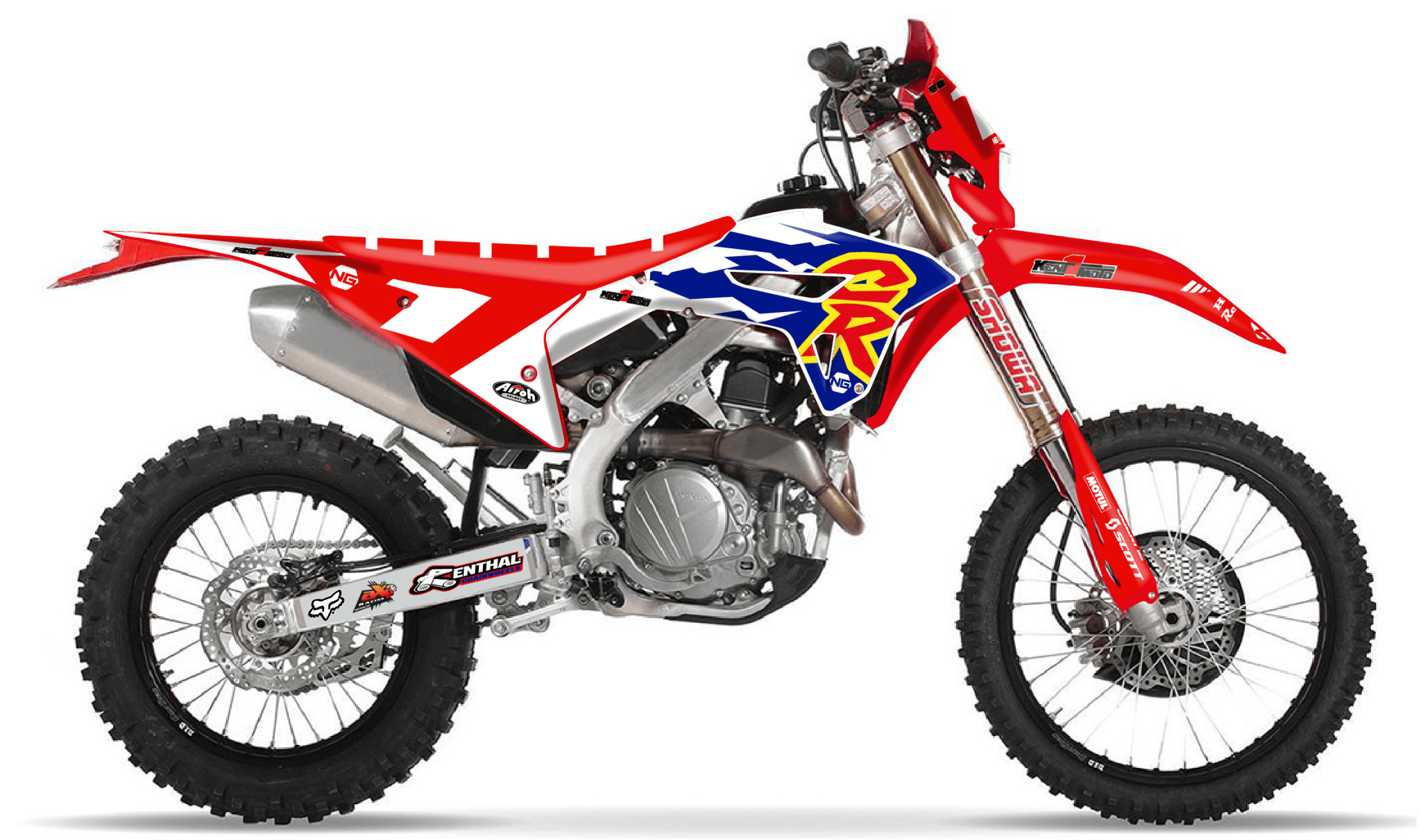 Kit déco HONDA HM CRFX / CRF RX / CRE / XR KENT1MOTO 2022 "OLD" 125 150 ...