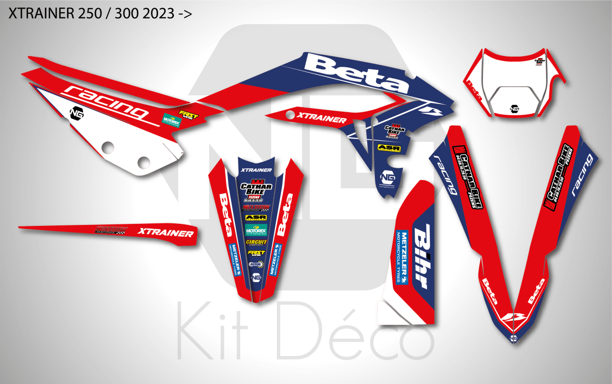 Kit déco BETA RR / LC / Xtrainer Cathar Bike 2023 125 200 250 300 350 ...