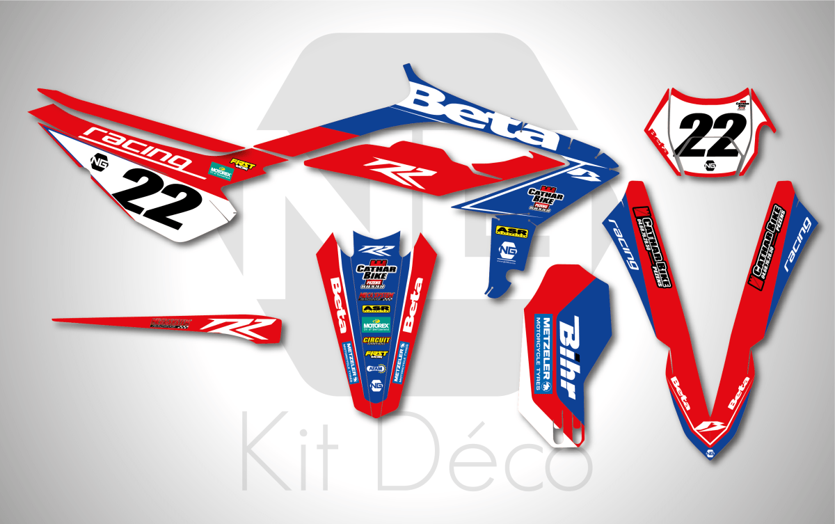 Kit déco BETA RR / LC / Xtrainer Cathar Bike 2023 125 200 250 300 350 ...