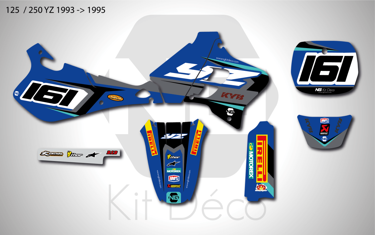 Kit déco Yamaha PW / YZ / YZF MINT séries 50 65 80 85 90 110 125 250 450