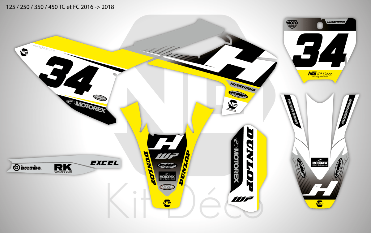 Kit déco Husqvarna TC / FC FRESH Séries 50 65 85 125 250 350 450