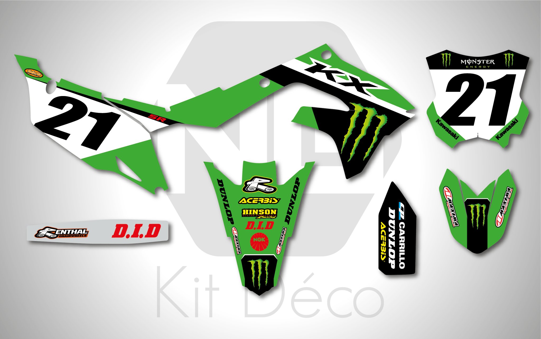 Kit déco Kawasaki KX / KLX / KXF FACTORY 2023 60 65 80 85 110 125 250 450