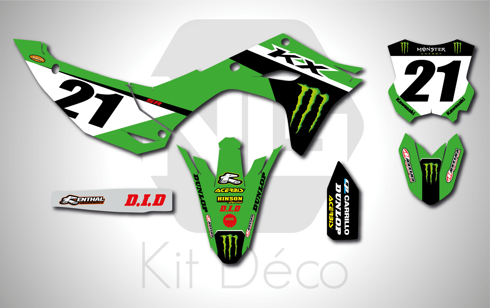 Kit déco Kawasaki KX / KLX / KXF FACTORY 2023 60 65 80 85 110 125 250 450