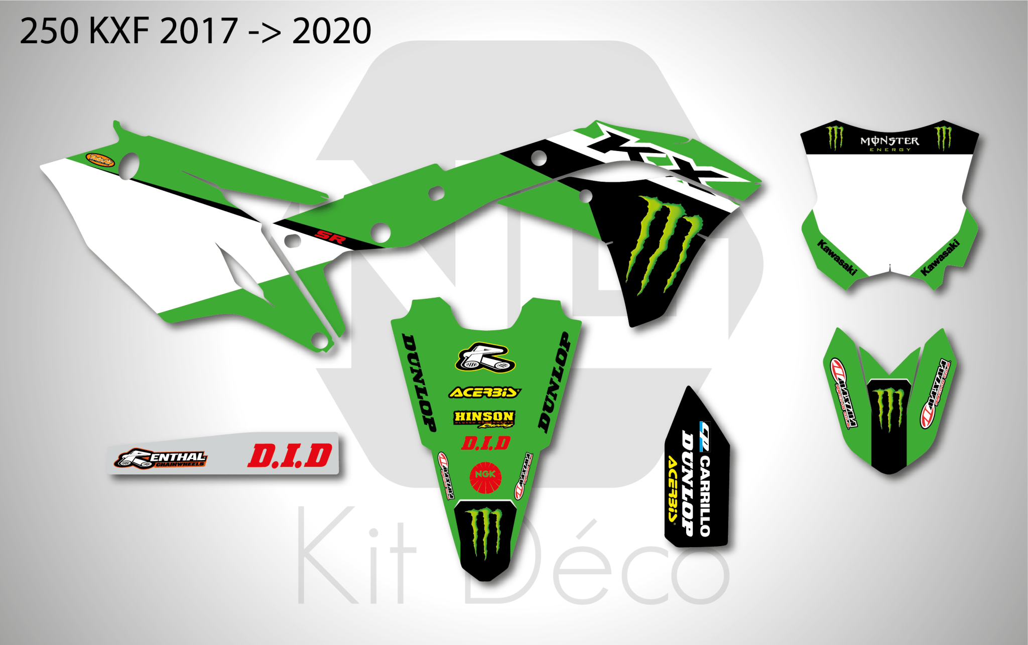 Kit déco Kawasaki KX / KLX / KXF FACTORY 2023 60 65 80 85 110 125 250 450