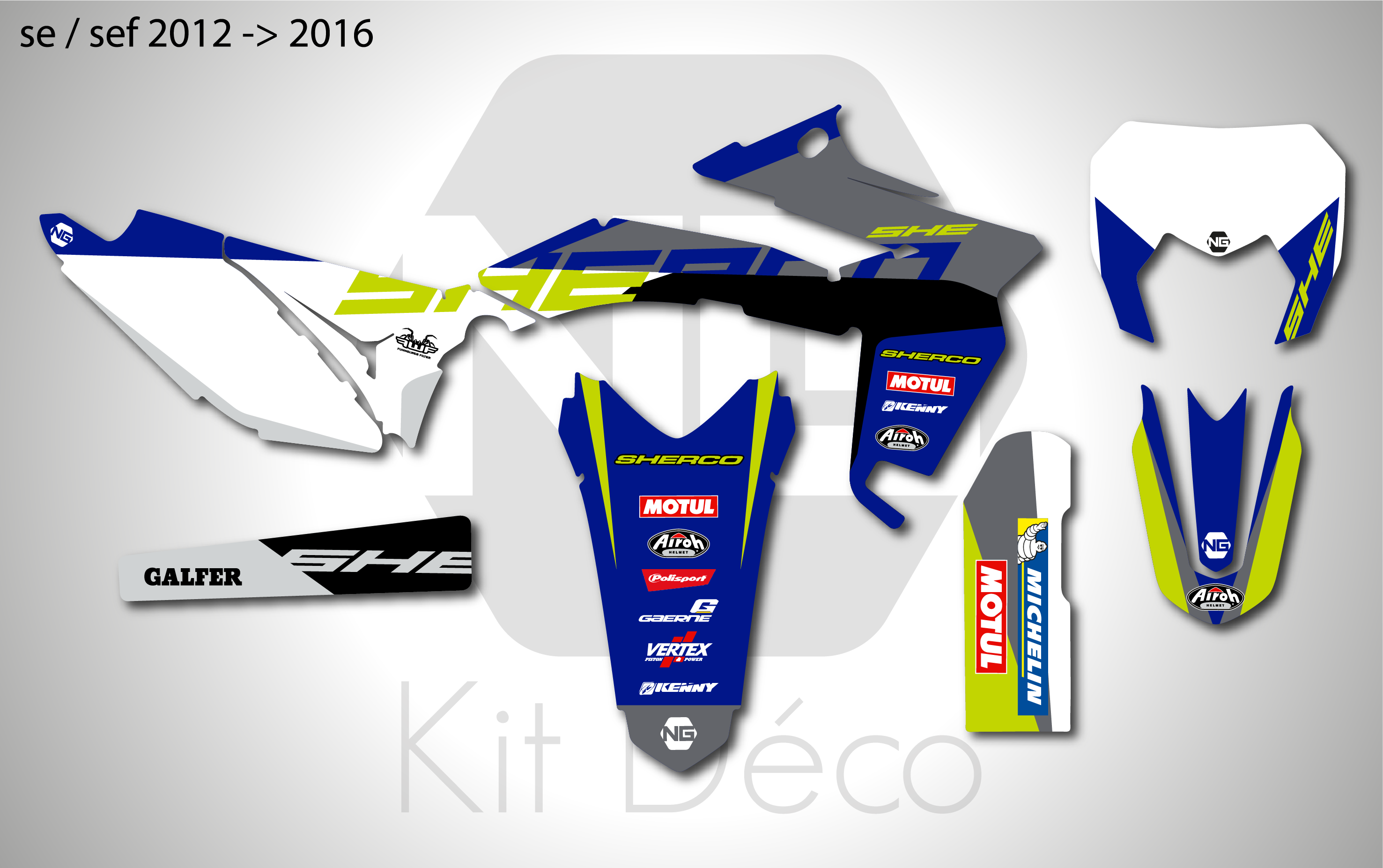 Kit déco SHERCO SE / SEF FACTORY 2023 125 250 300 450 500 4.5 .51