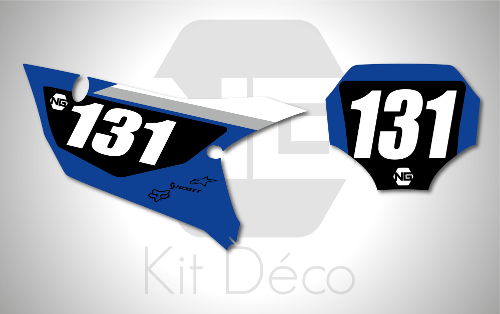 Kit déco fond de plaque numéro Yamaha YZ / YZF STRAT Séries 2 50 65 80 ...