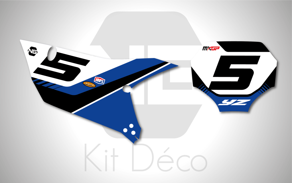 Kit déco fond de plaque numéro Yamaha YZ / YZF PUSH Séries 50 65 80 85 ...