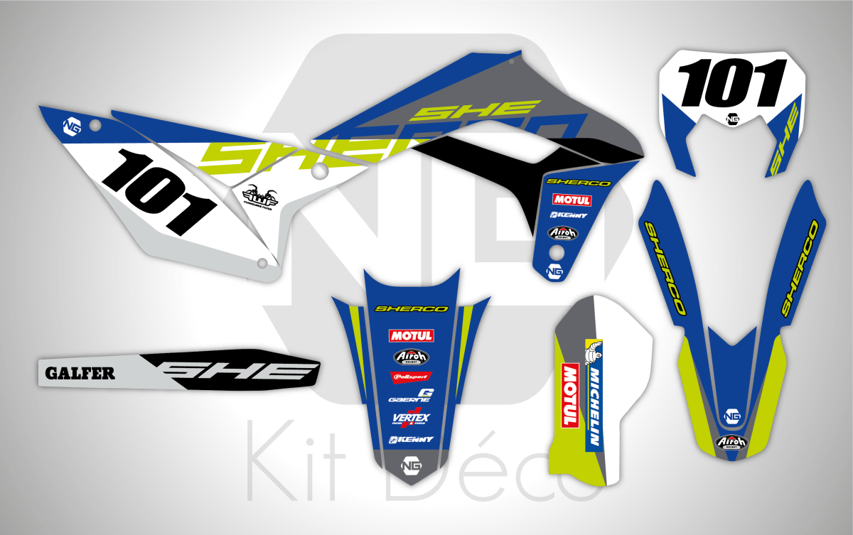 Kit déco SHERCO SE / SEF FACTORY 2023 125 250 300 450 500 4.5 .51