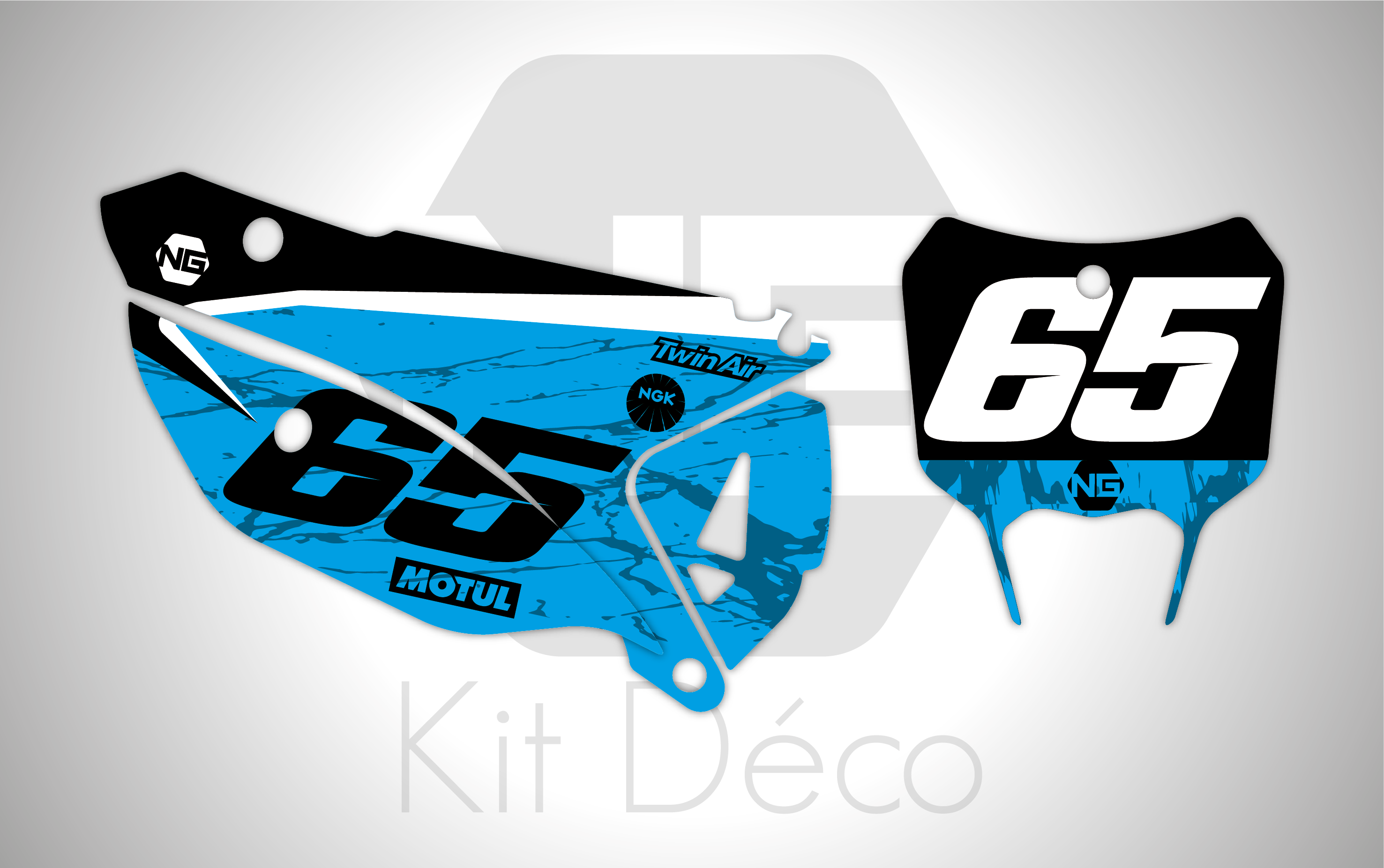 Kit déco fond de plaque numéro TM Racing MX / FI MX MARBLE Séries 2 85 ...