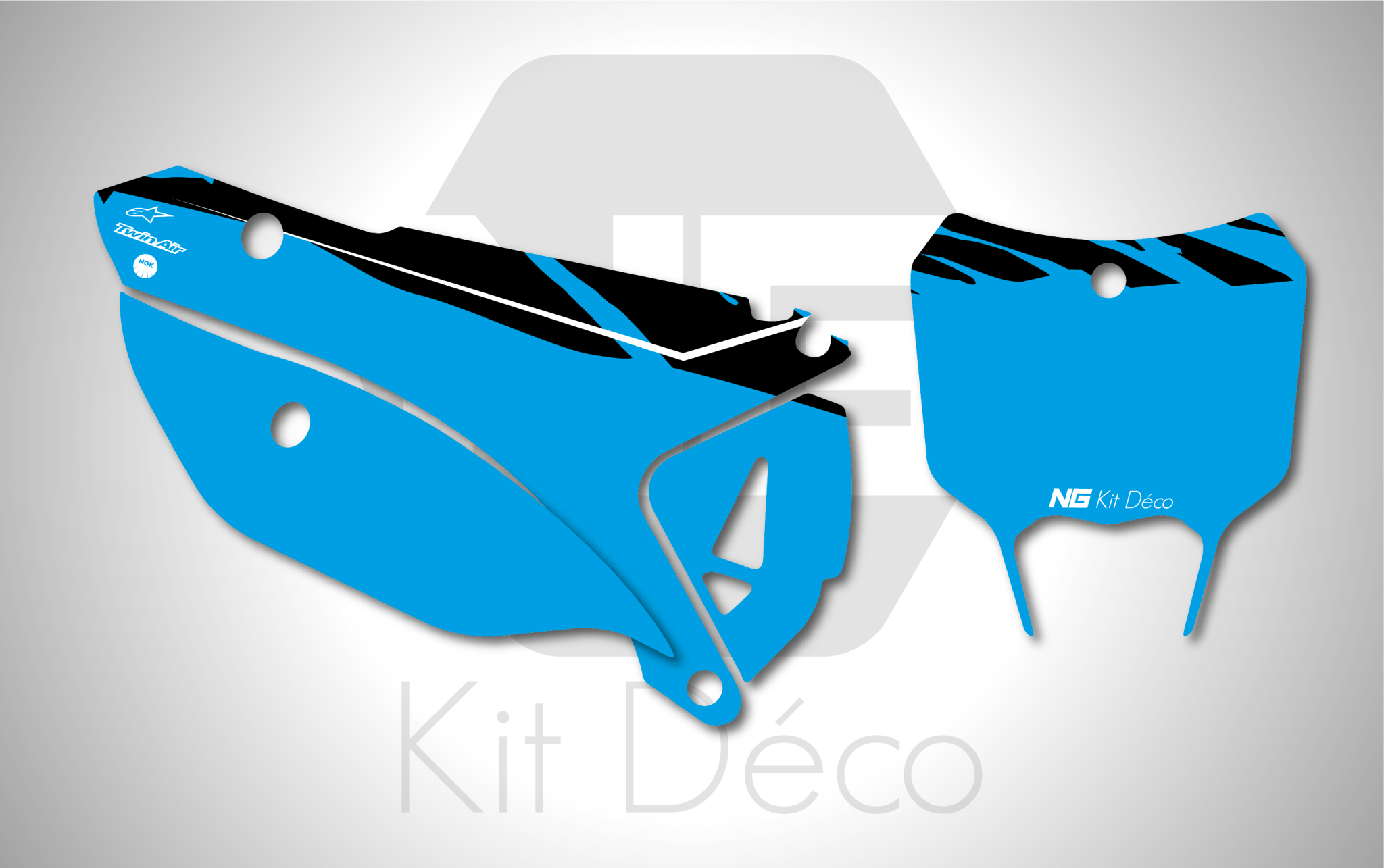 Kit déco fond de plaque numéro TM Racing MX / FI MX HALFBACK Séries 85 ...