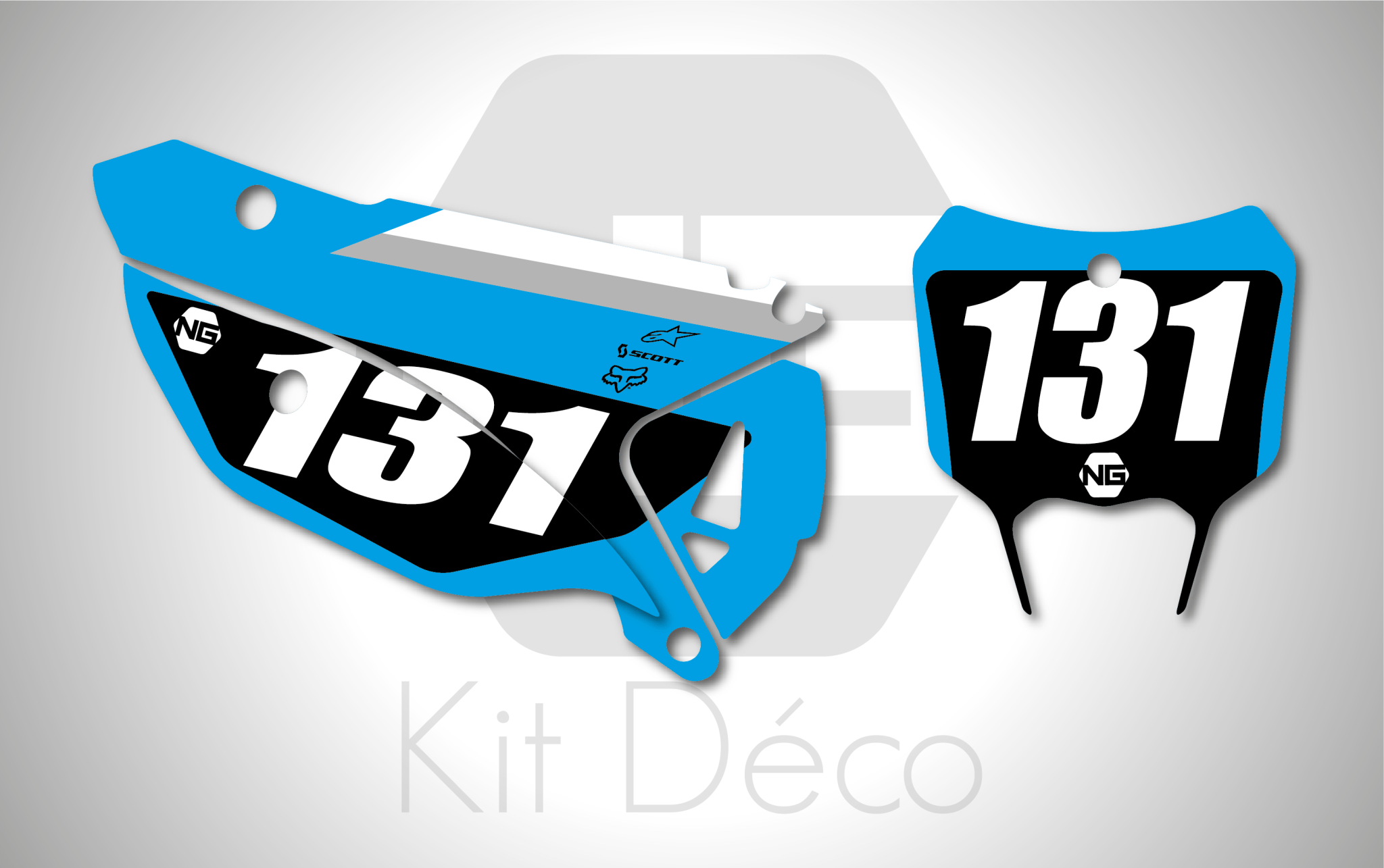 Kit déco fond de plaque numéro TM Racing MX / FI MX STRAT Séries 2 85 ...
