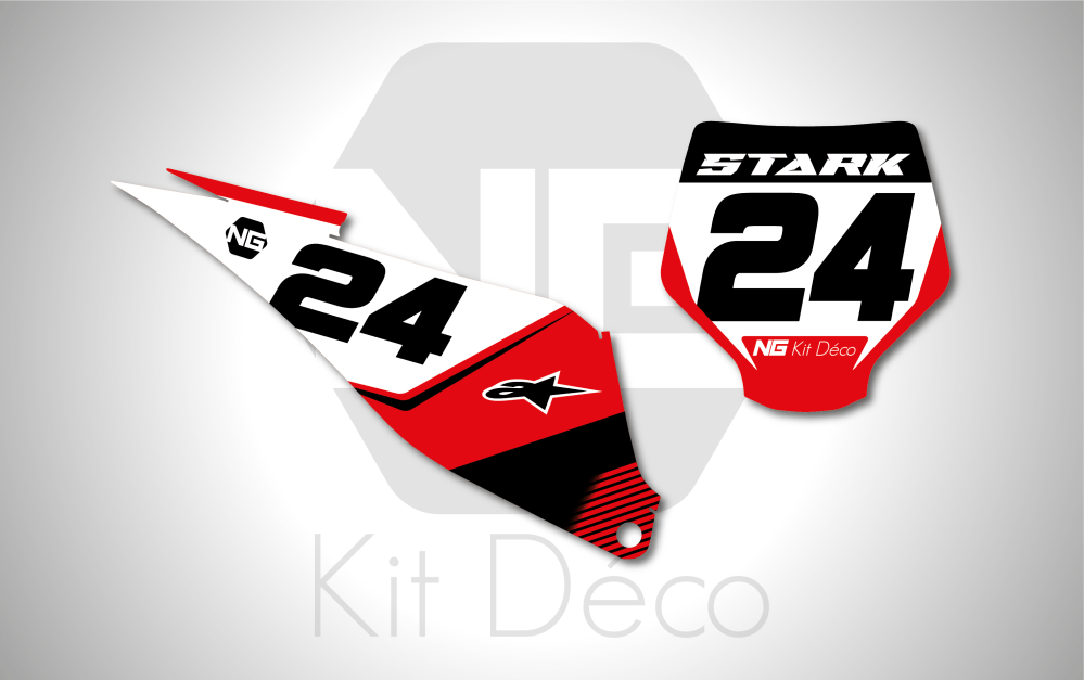 Kit déco fond de plaque numéro Stark Future VARG STRIPE Séries