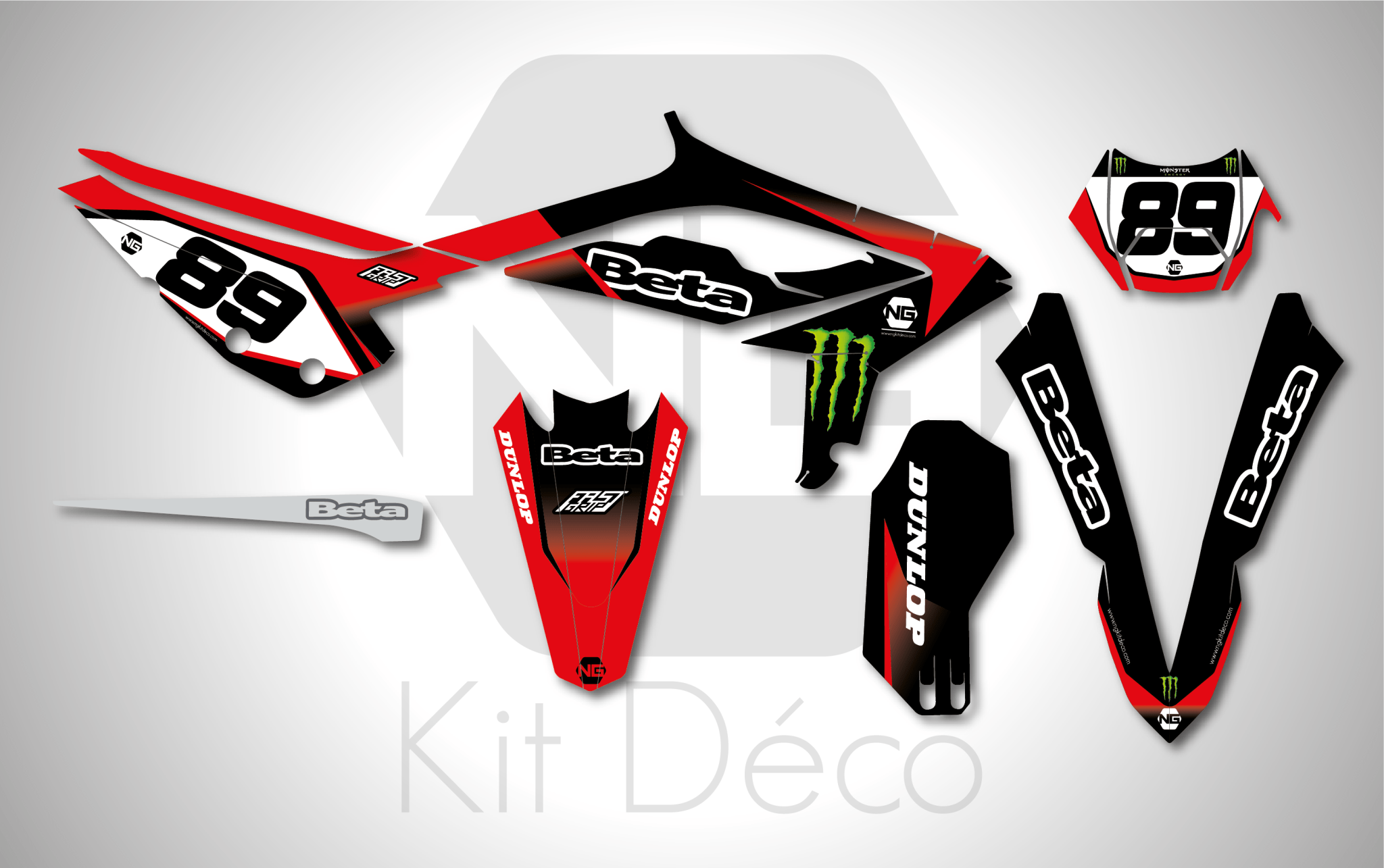 Kit déco BETA RR / LC / Xtrainer DRAG Séries 125 200 250 300 350 390 ...