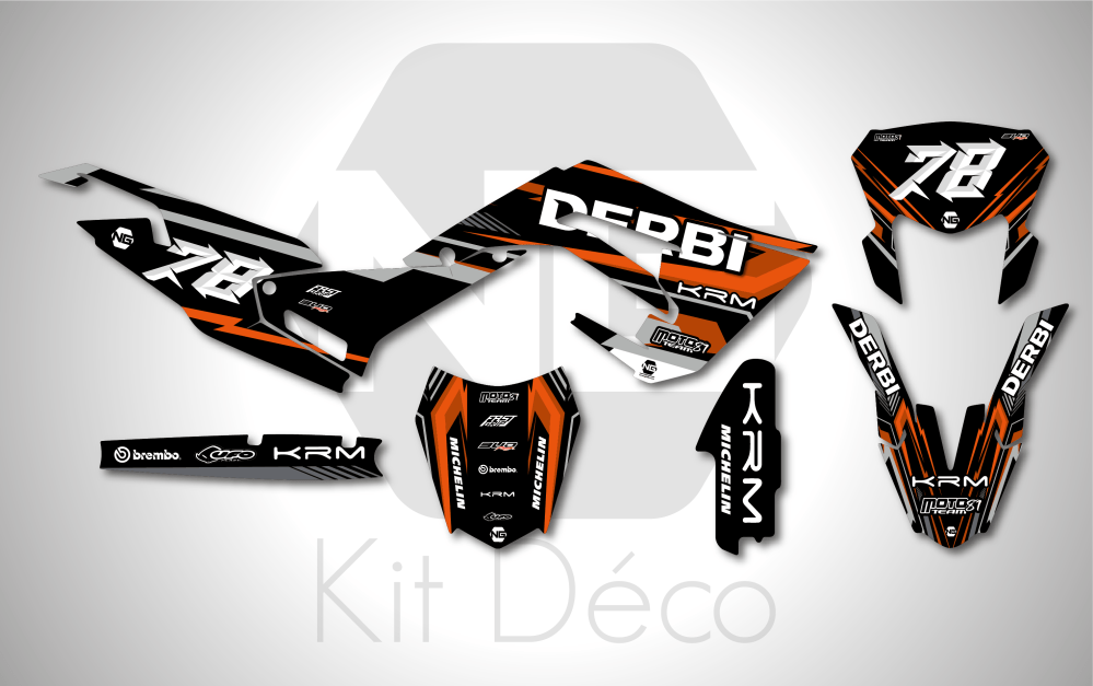 Kit déco DERBI 50 DRD / SENDA / XTREME THUNDER Séries drd xtreme pro ...