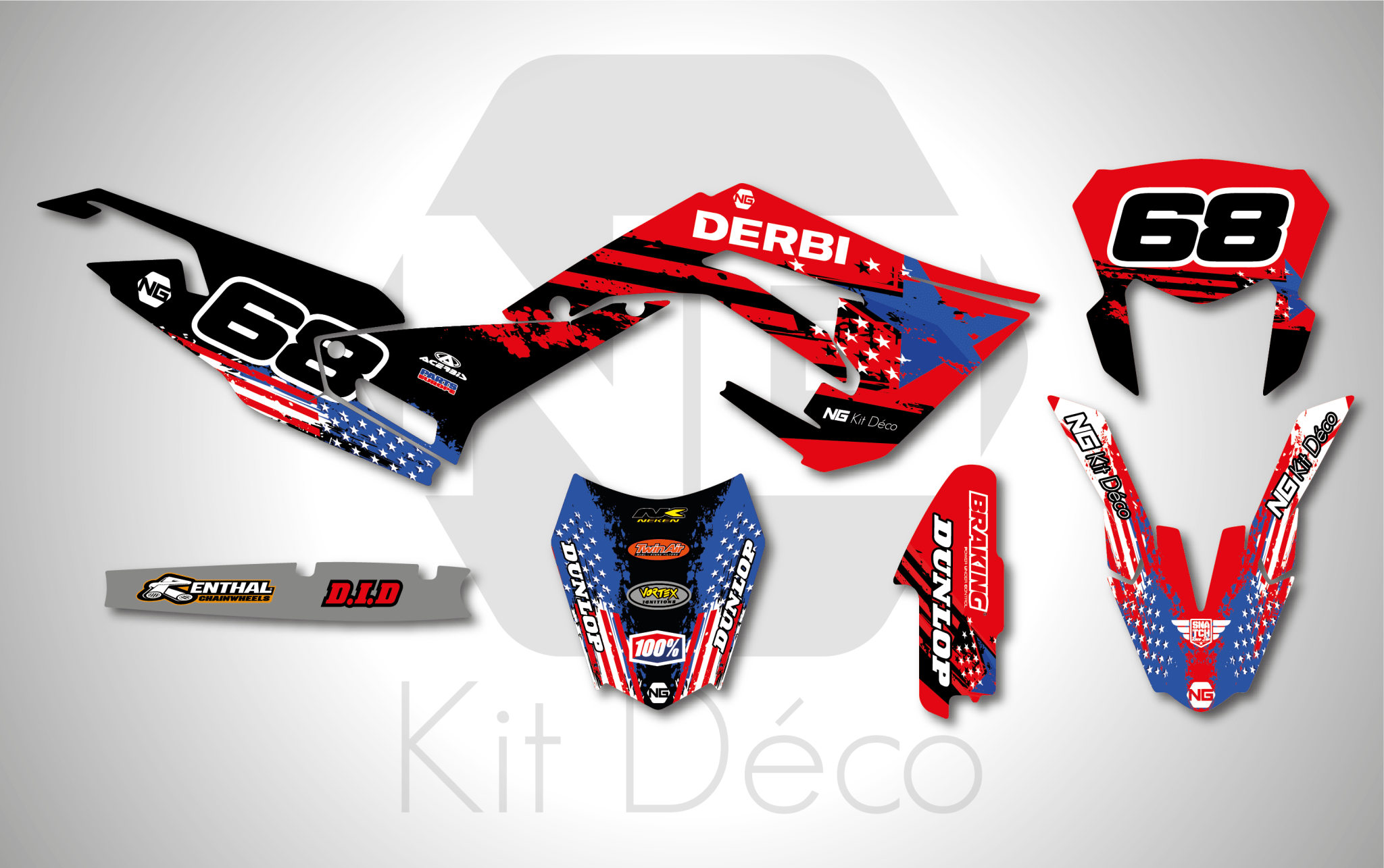 Kit déco DERBI 50 DRD / SENDA / XTREME USA series drd xtreme pro xrace ...
