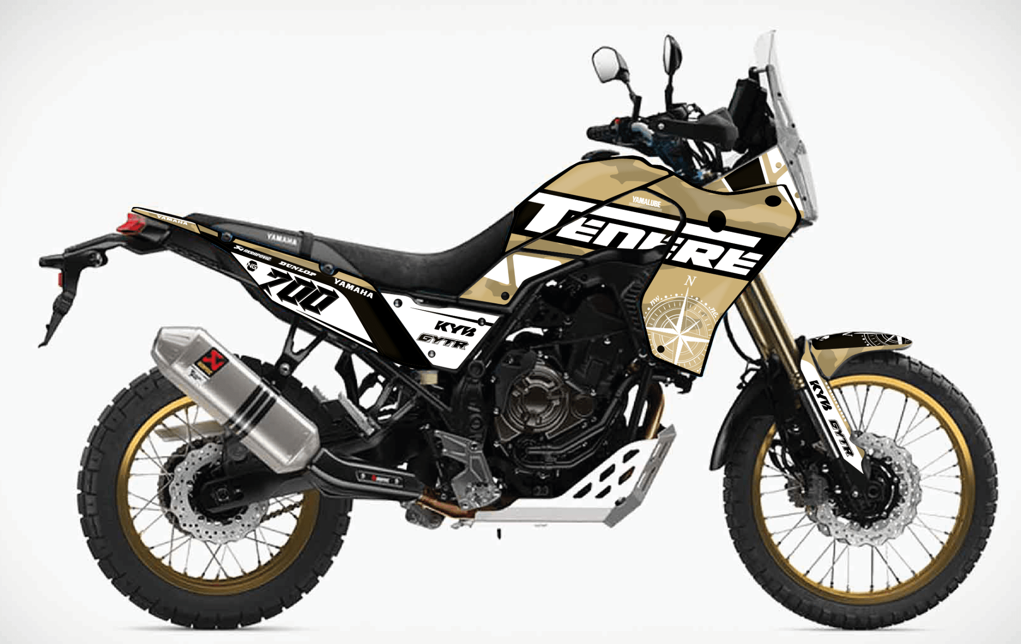 Kit déco Yamaha 700 TENERE BAROUDEUR Sand - NG kit déco T7