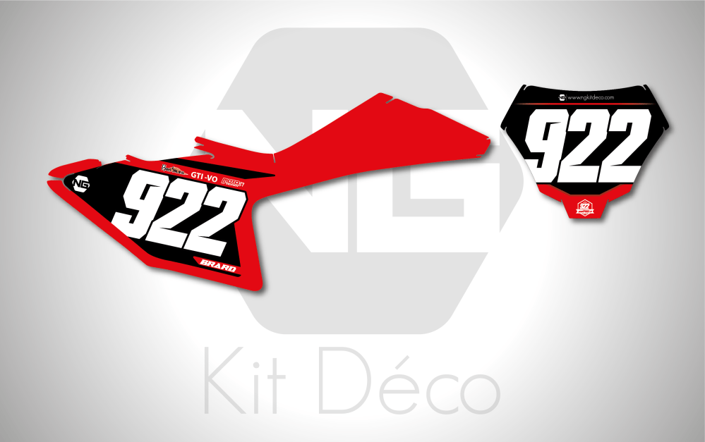 Kit déco fond de plaque numéro GASGAS MC / MCF Team BRD 24 50 65 85 125 ...