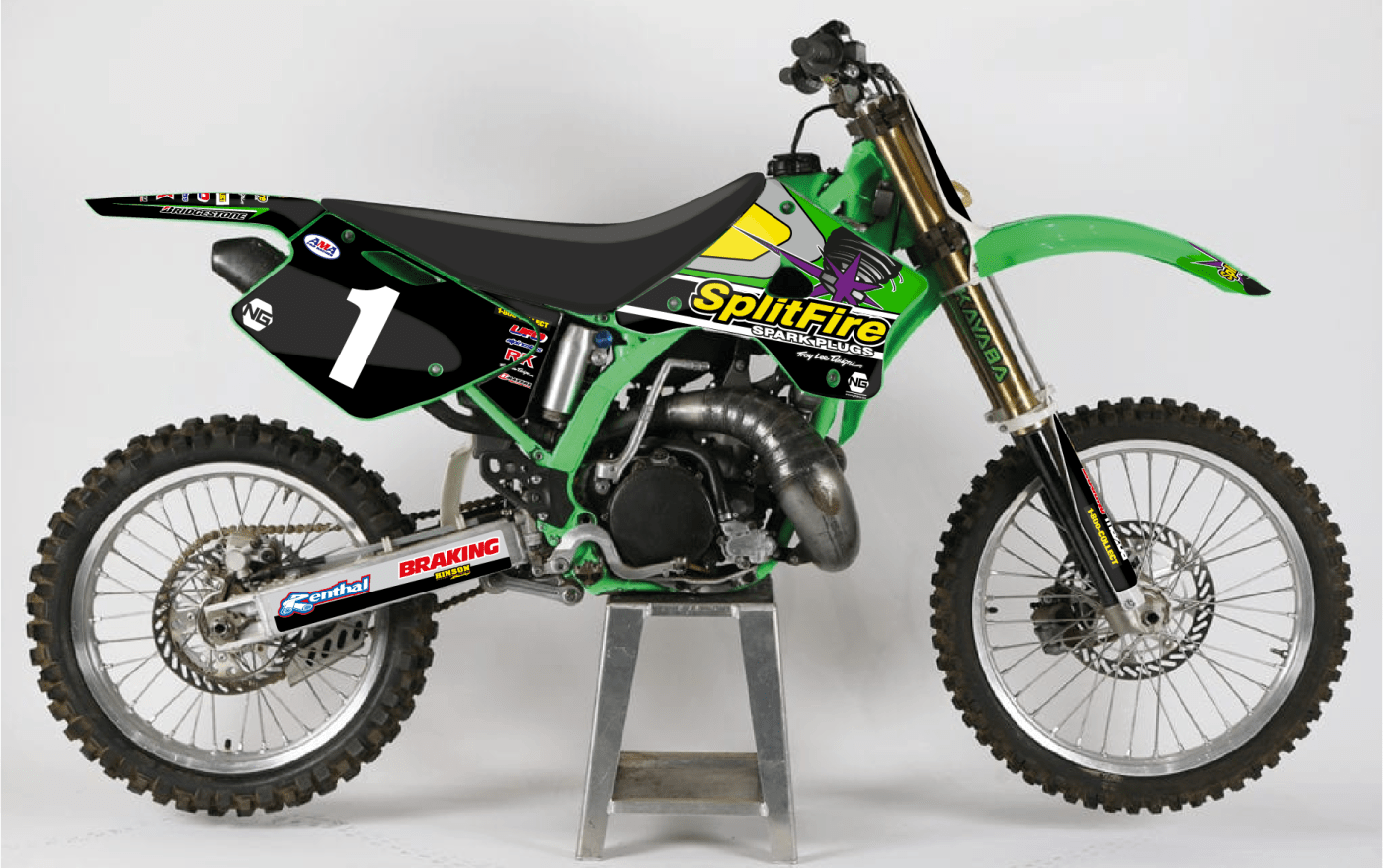 Kit déco Kawasaki KX / KLX / KXF SPLITFIRE 60 65 80 85 110 125 250 450