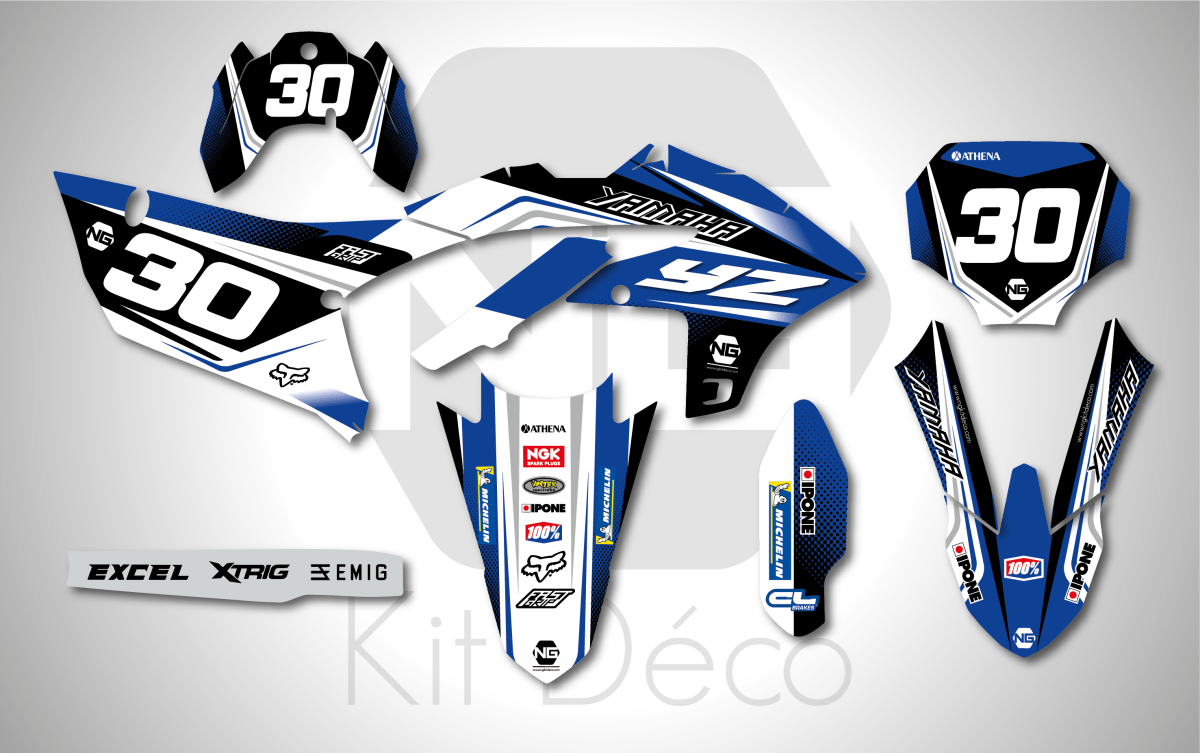 Kit déco Yamaha PW / YZ / YZF BREAK Séries 50 65 80 85 90 110 125 250 450