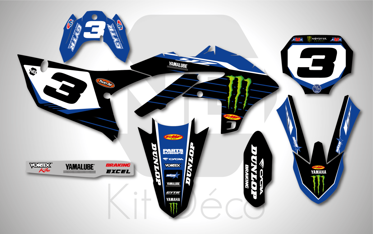 Kit déco Yamaha PW / YZ / YZF FACTORY 2022 50 65 80 85 90 110 125 250 450