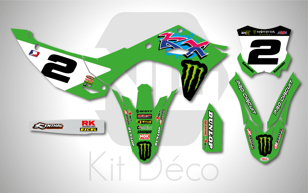 Kit déco Kawasaki KX / KLX / KXF 50 TH Anniversary 60 65 80 85 110 125 ...
