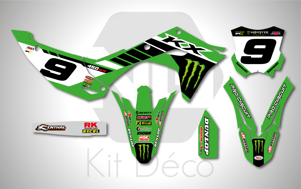 Kit déco Kawasaki KX / KLX / KXF FACTORY 2024 60 65 80 85 110 125 250 450
