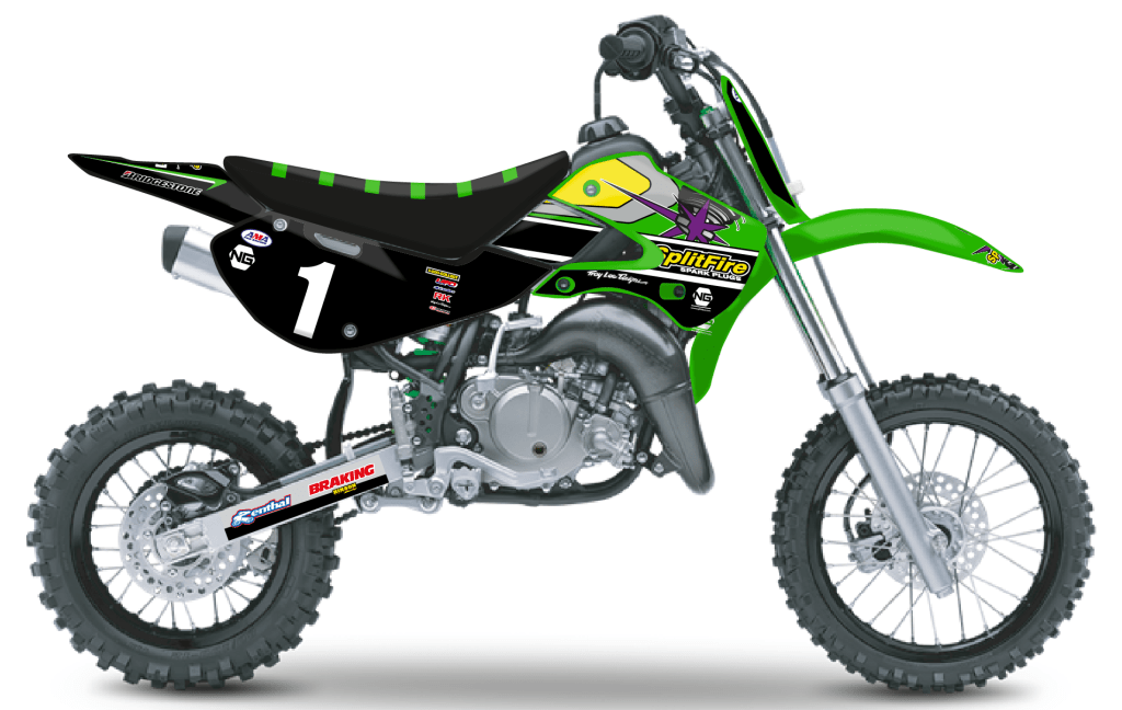 Kit déco Kawasaki KX / KLX / KXF SPLITFIRE 60 65 80 85 110 125 250 450