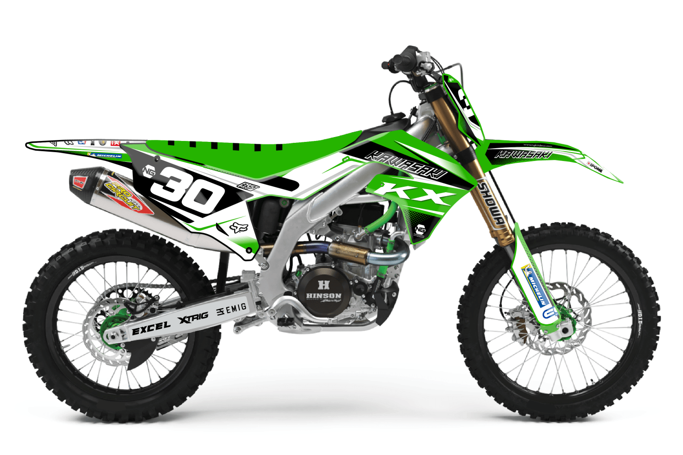 Kit déco Kawasaki KX / KLX / KXF BREAK Séries 60 65 80 85 110 125 250 450