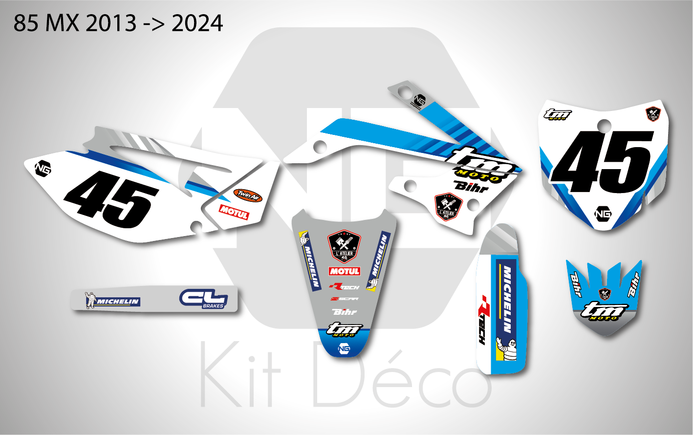 Kit déco TM Racing MX / FI MX Team FRANCE Kid 2024 85 125 144 250 300 ...
