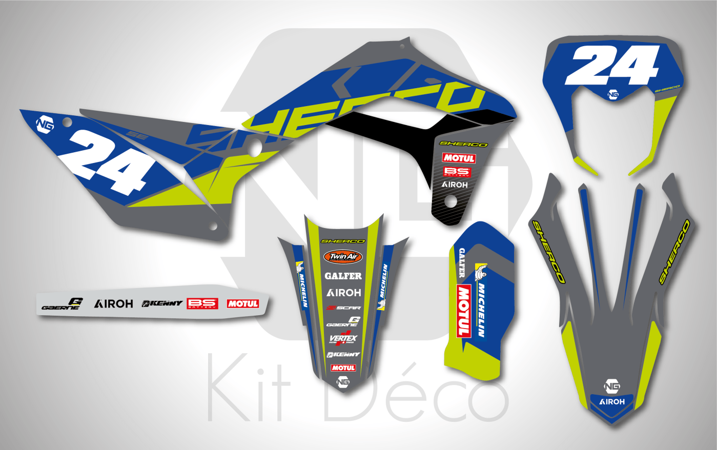 Kit déco SHERCO SE / SEF FACTORY 2024 125 250 300 450 500 4.5 .51