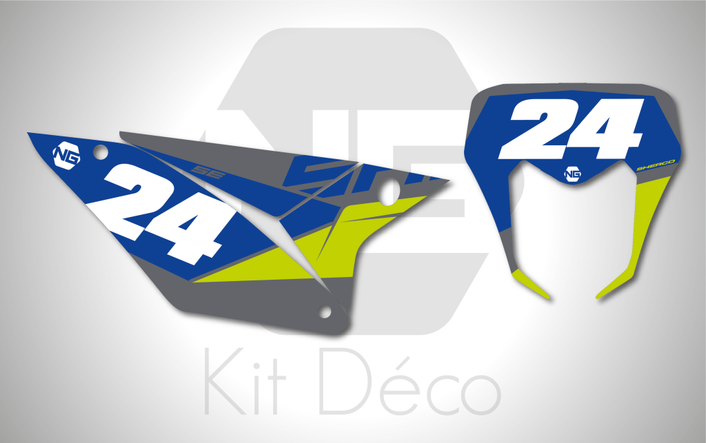 Kit déco fond de plaque numéro SHERCO SE / SEF FACTORY 2024 125 250 300 ...