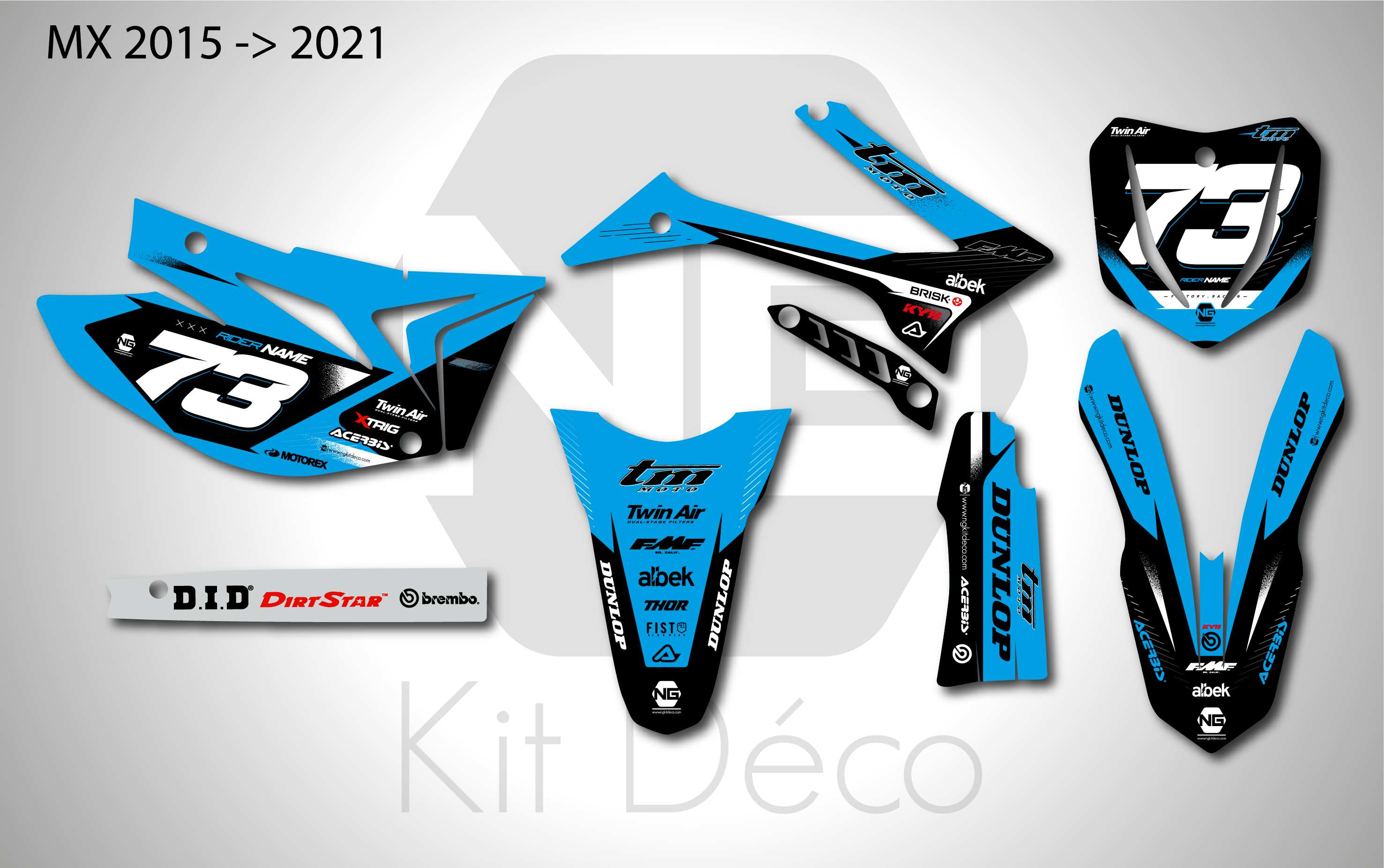Kit déco TM Racing MX / FI MX ALBA séries 85 125 144 250 300 350 450