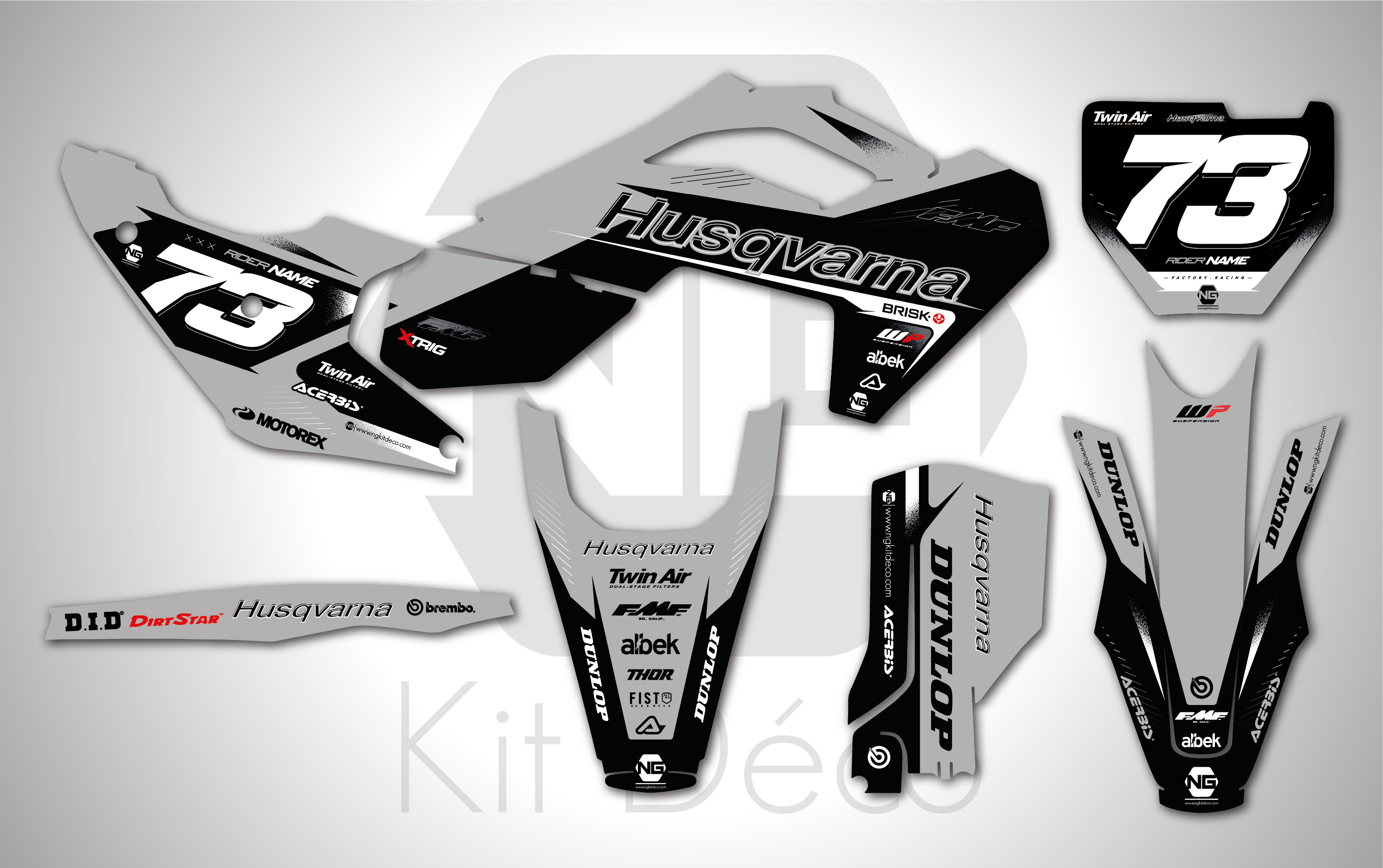 Kit déco Husqvarna TC / FC ALBA Séries 50 65 85 125 250 350 450