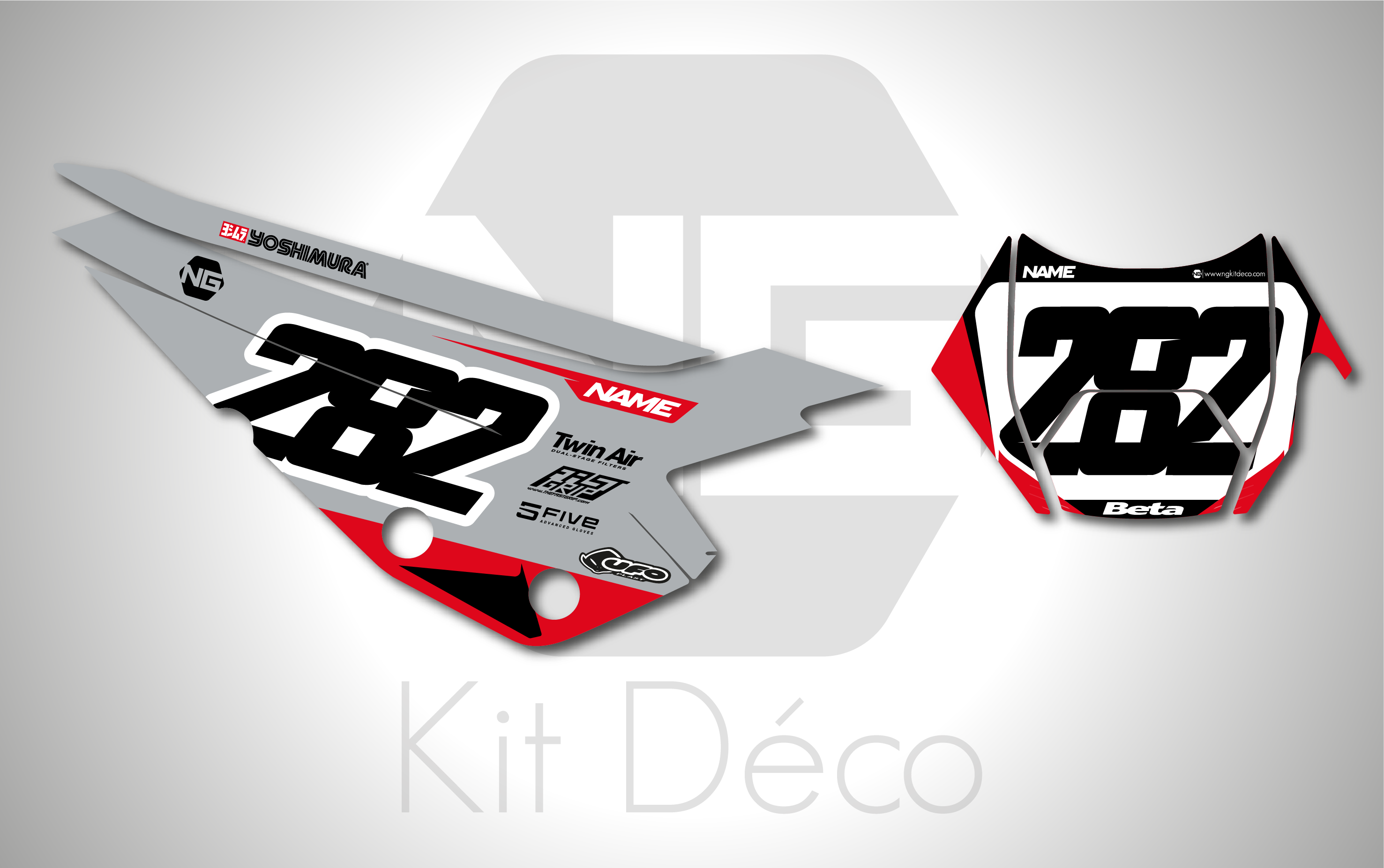 Kit déco fond de plaque numéro BETA RR / Xtrainer BIONIC Séries 125 200 ...