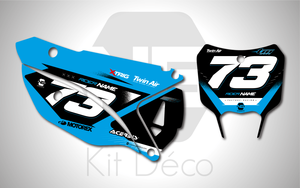 Kit déco fond de plaque numéro TM Racing MX / FI MX ALBA séries 85 125 ...
