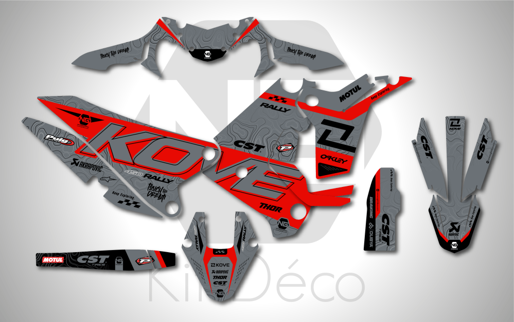 Kit déco Kove 450 Rally DKR Séries Rouge - NG kit déco