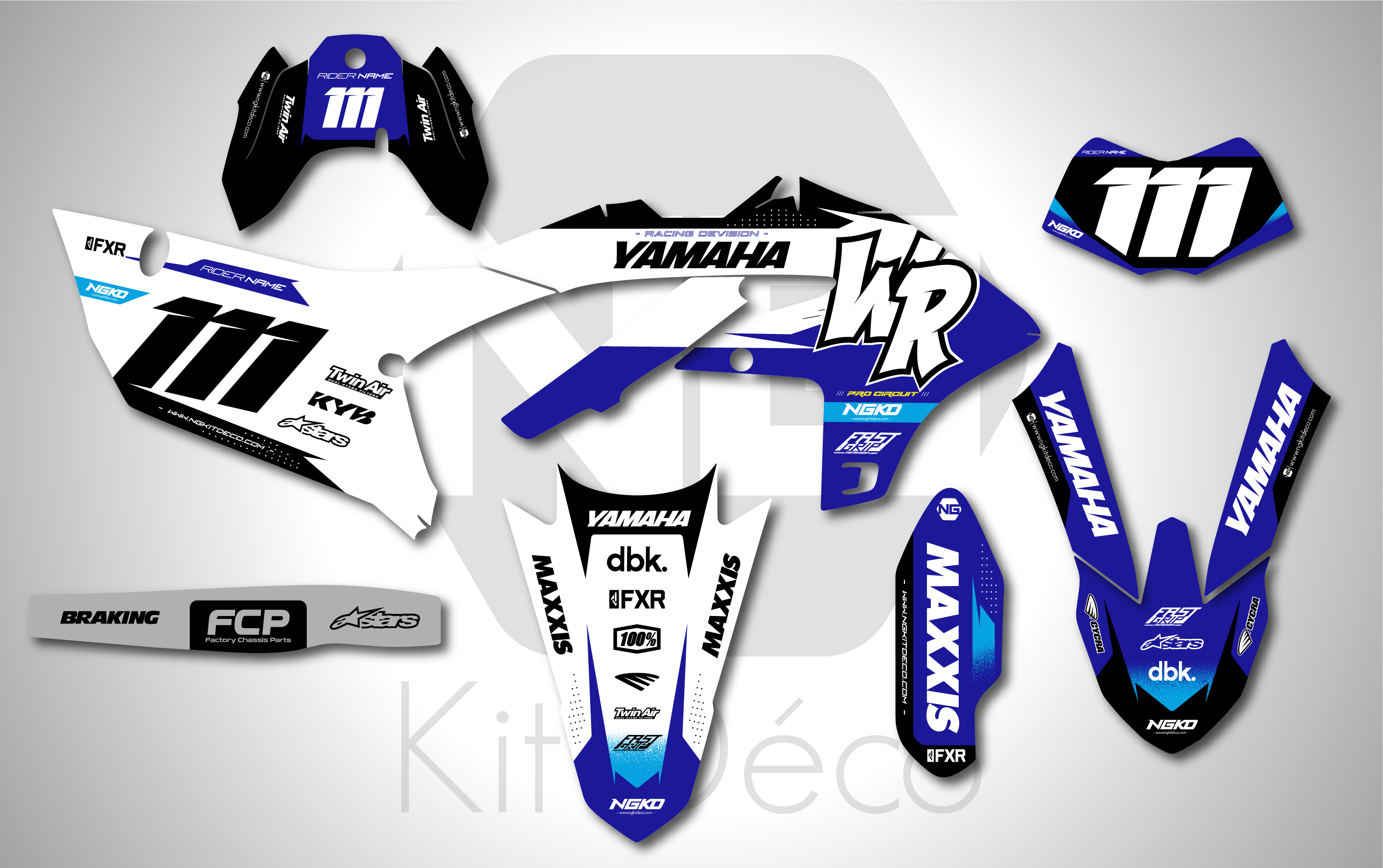 Kit déco YAMAHA WR / WRF / YZE / TTR COL Séries 125 230 250 400 426 600