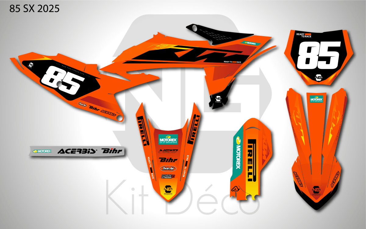 Kit déco KTM SX / SXF ORIGINALITY 2025 50 65 85 125 250 35 450